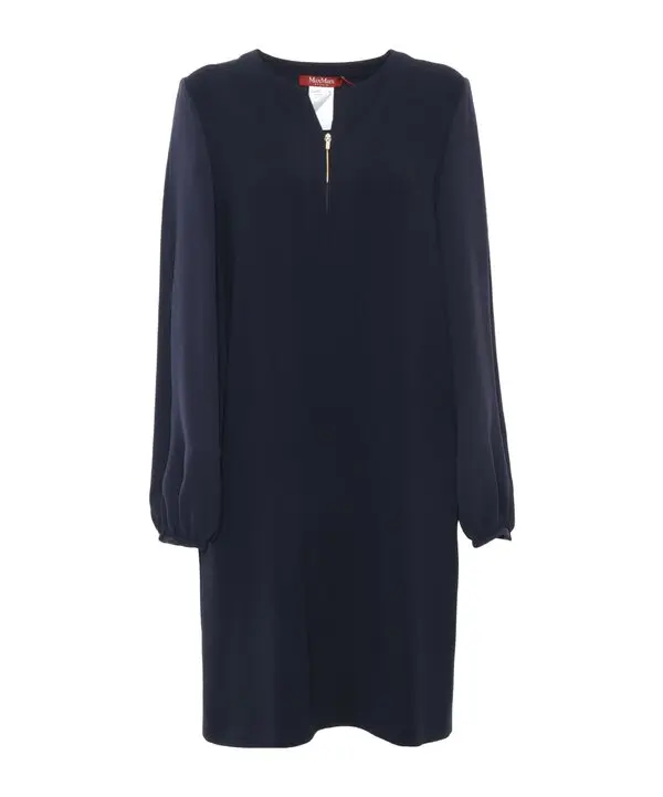 Max Mara Zip Detailed Long-sleeved Dress