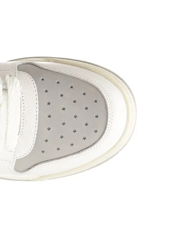 Amiri Logo-detail Leather Lace-up Low-top Sneakers - Grey