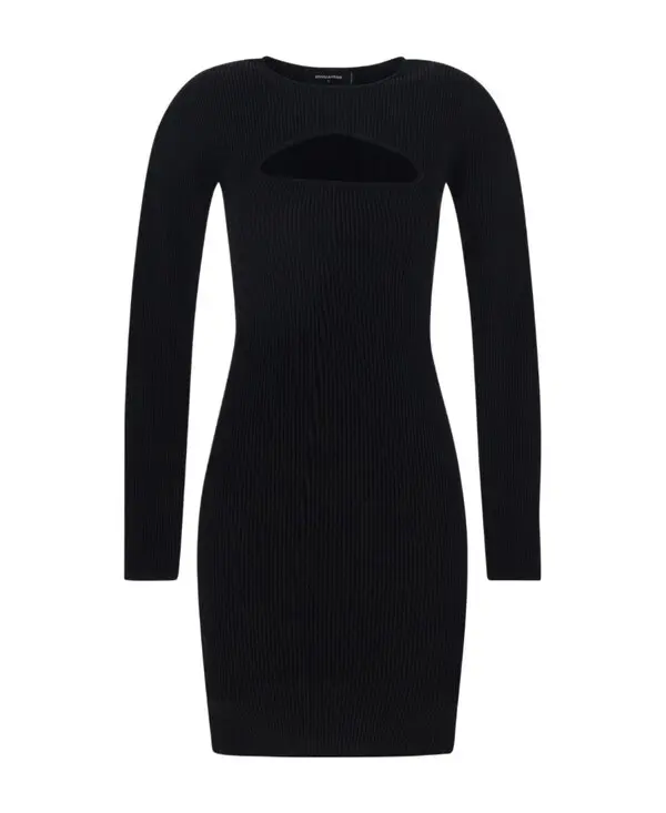 Dsquared2 Cut-out Detailed Ribbed Mini Dress - Black