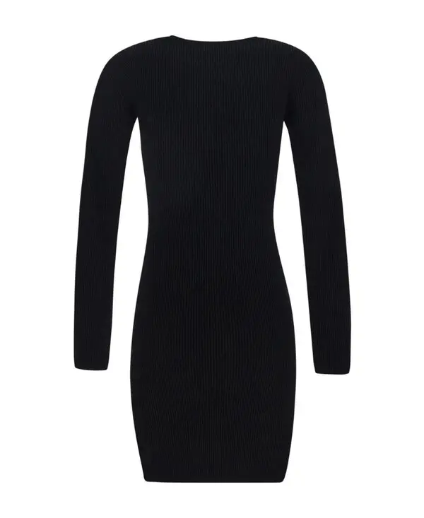 Dsquared2 Cut-out Detailed Ribbed Mini Dress - Black
