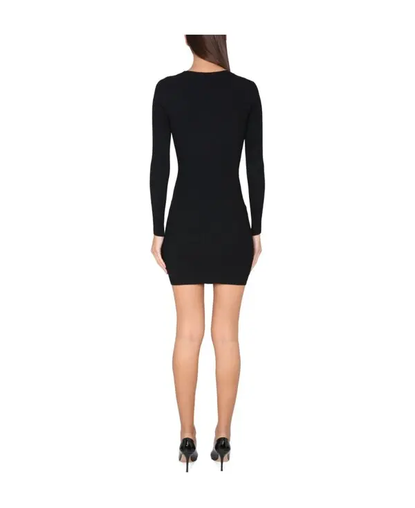 Dsquared2 Cut-out Detailed Ribbed Mini Dress - Black