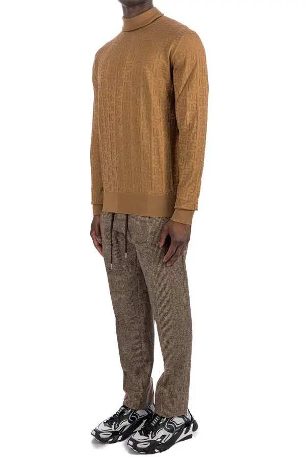 Dolce & Gabbana Dg Logo Jacquard Turtleneck Sweater