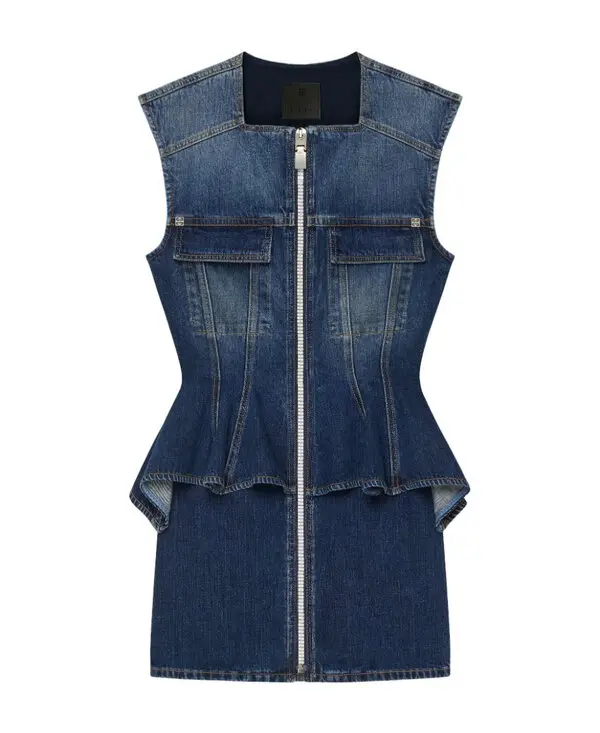 Givenchy Denim Dress With Zipper Detail