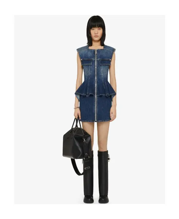 Givenchy Denim Dress With Zipper Detail