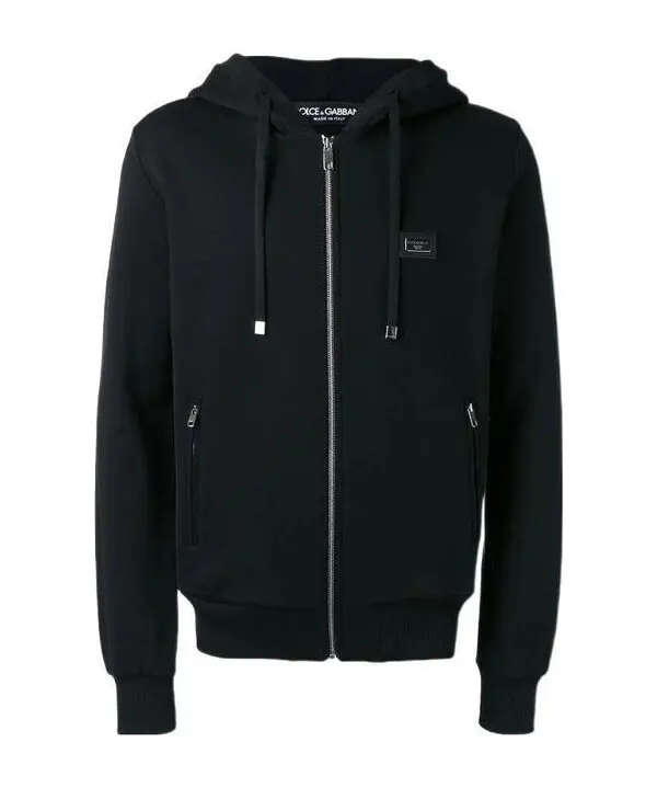 Dolce & Gabbana Logo Plaque Jersey Hoodie - No