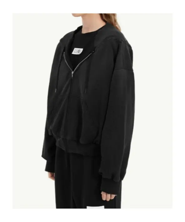 MAISON MARGIELA Zip Hoodie With Raw Edge And Vintage Effect
