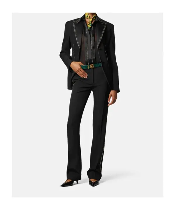 Versace Embellished Georgette Relaxed Shirt