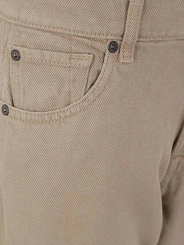 7 For All Mankind Tess Logo-patch Straight-leg Trousers - Nude