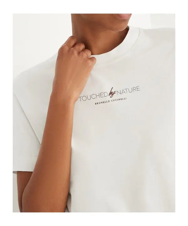 Brunello Cucinelli Logo Printed Crewneck T-shirt