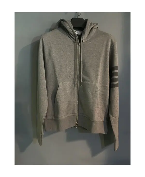 Thom Browne Tonal 4-bar Zip-up Hooded Jacket