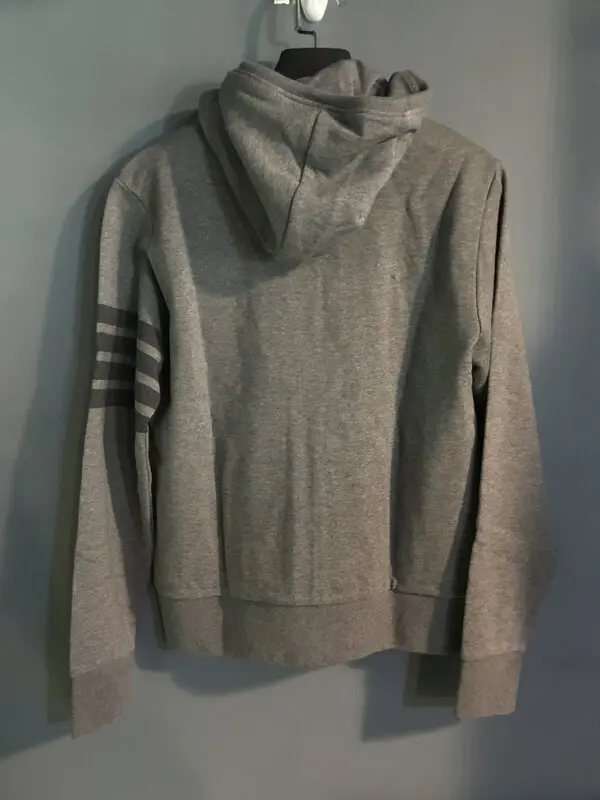Thom Browne Tonal 4-bar Zip-up Hooded Jacket