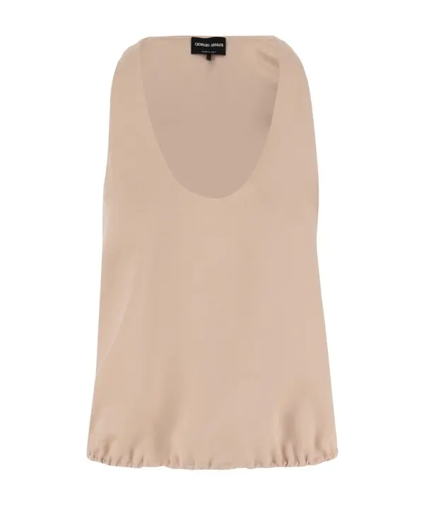 Giorgio Armani Scoop Neck Sleeveless Top - Nude