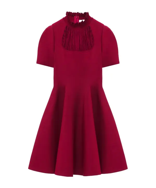 Alexander McQueen Lace-panelled Flared Mini Dress