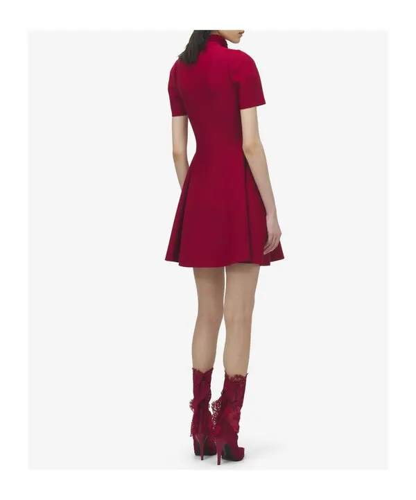 Alexander McQueen Lace-panelled Flared Mini Dress