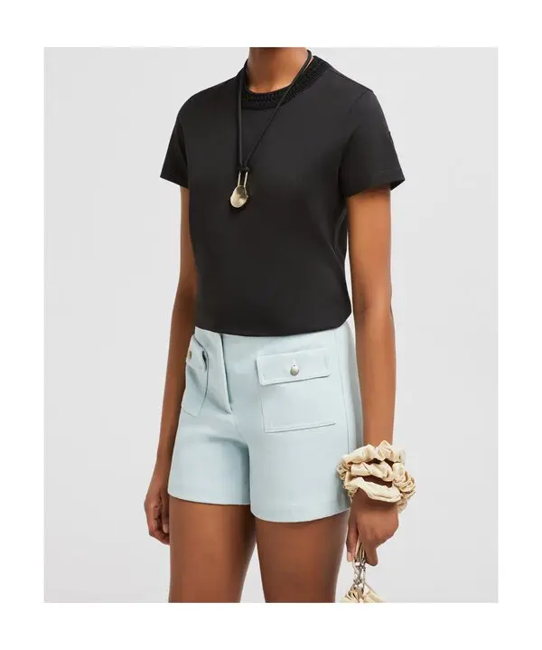 Moncler Crochet Accent T-shirt - Black