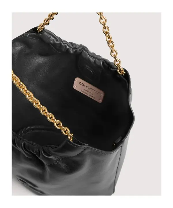 COCCINELLE Smash Mini Tote Bag With Chain Straps - Noir