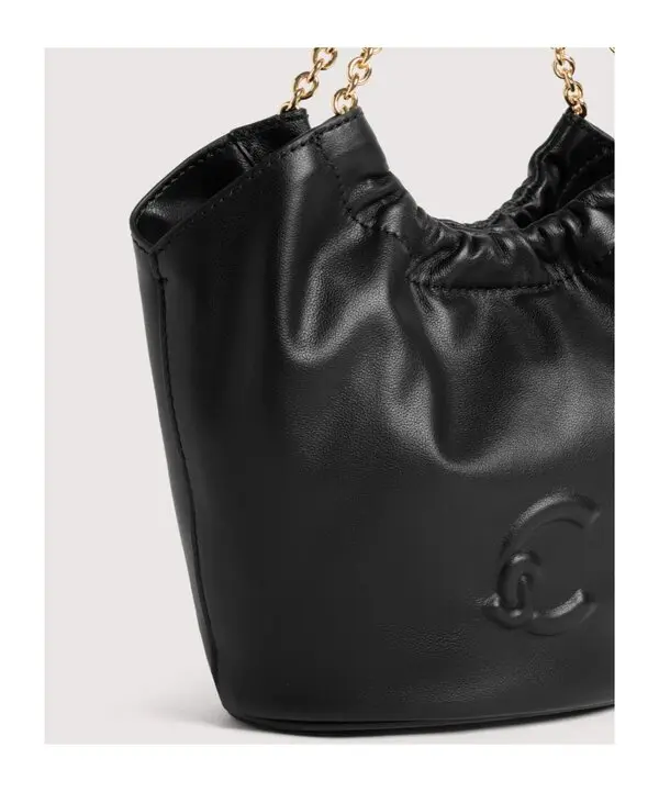 COCCINELLE Smash Mini Tote Bag With Chain Straps - Noir