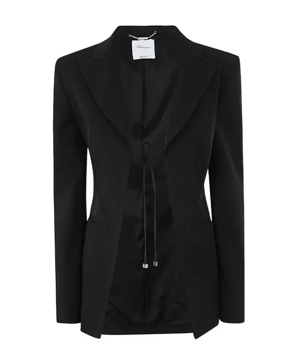 Blumarine Bow Detailed Single-breasted Jacket