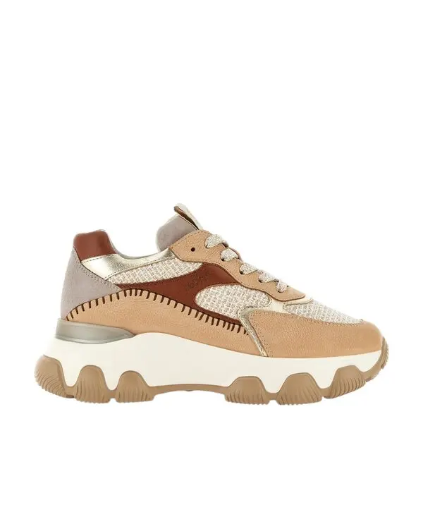 Hogan Hyperactive Panelled Lace-up Sneakers - Nude