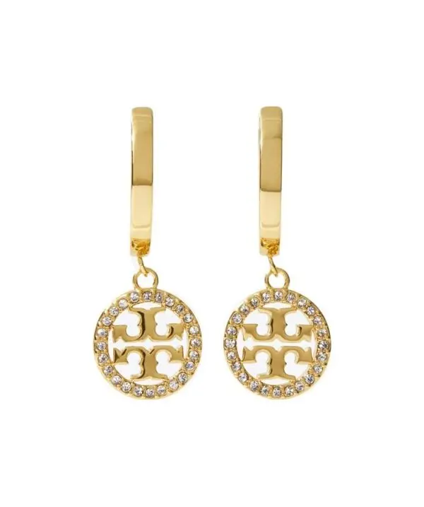Tory Burch Miller Logo Charm Earrings - Yellow