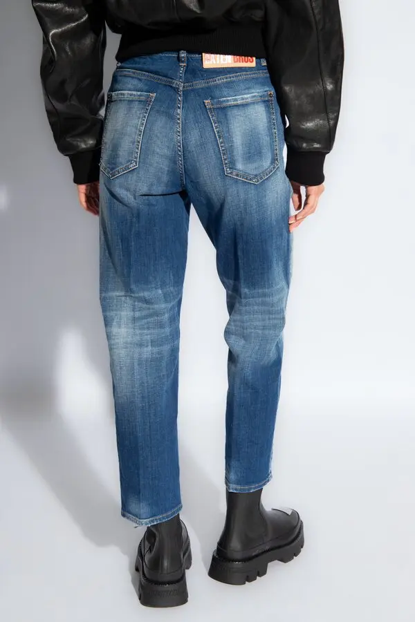 Dsquared2 Cropped Distressed Jeans - Blue