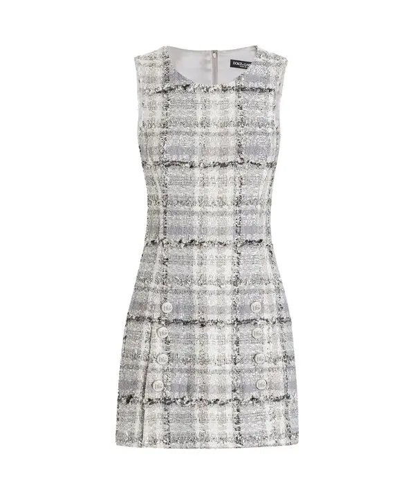 Dolce & Gabbana Sleeveless Tweed Mini Dress