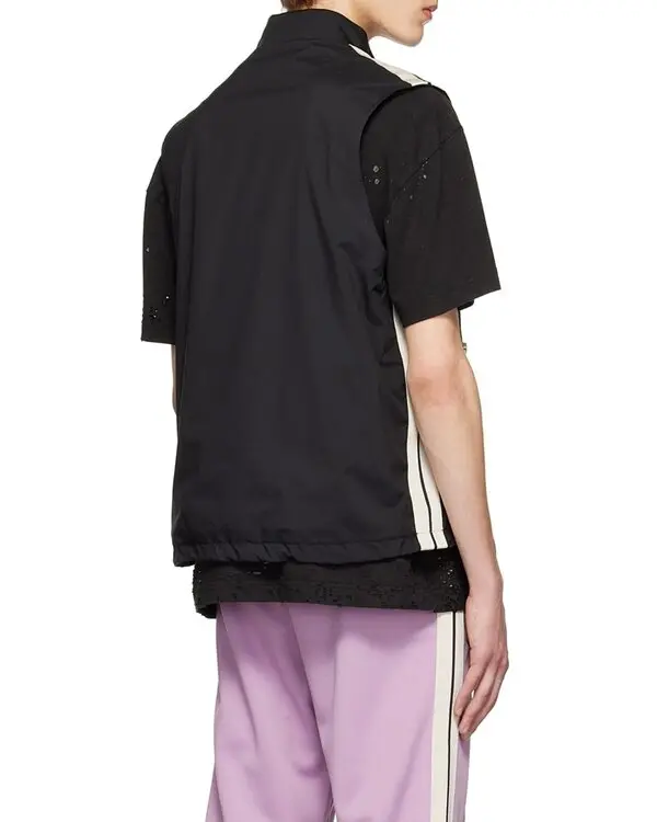 Palm Angels Logo Printed Zipped Gilet - Green