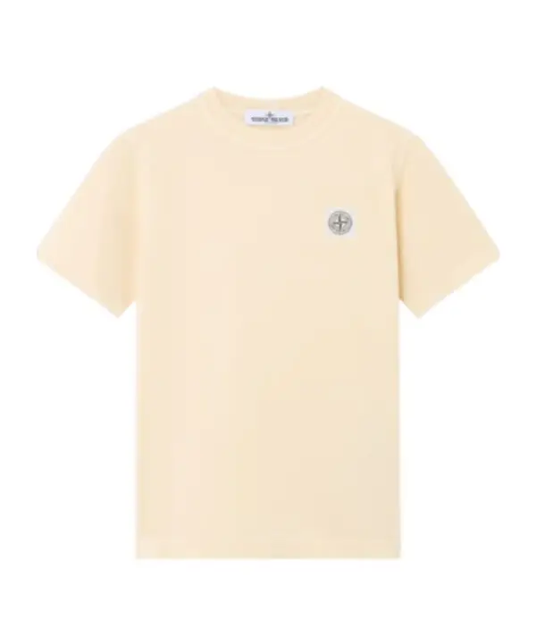 Stone Island Logo Patch Cotton T-shirt - Ivory