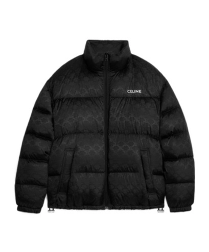 Celine Triomphe Jacquard Down Jacket - Black