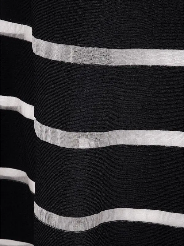 Balmain Striped Flared Midi Skirt - No