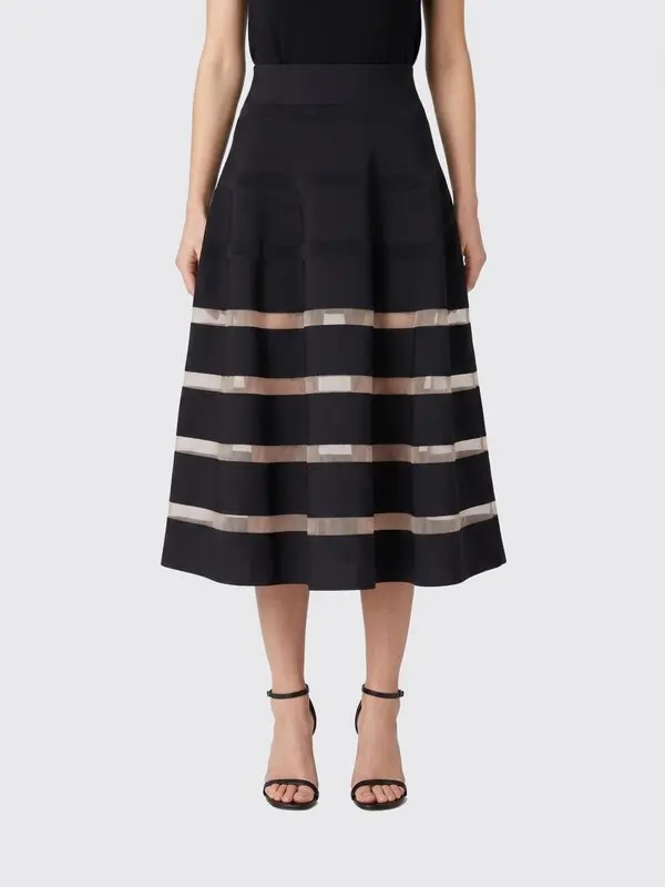 Balmain Striped Flared Midi Skirt - No