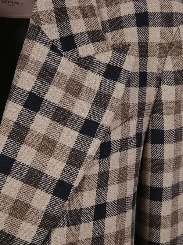 TWINSET Checked Wool Coat