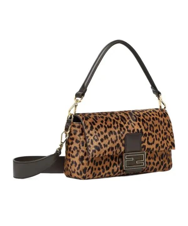Fendi Baguette Leo Animalier Printed Medium Shoulder Bag