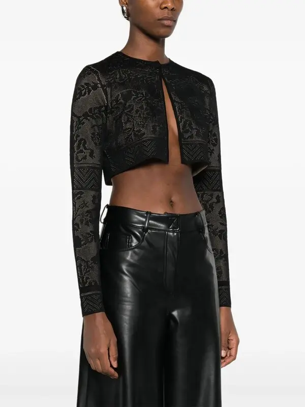 TWINSET Floral Pattern Cropped Cardigan