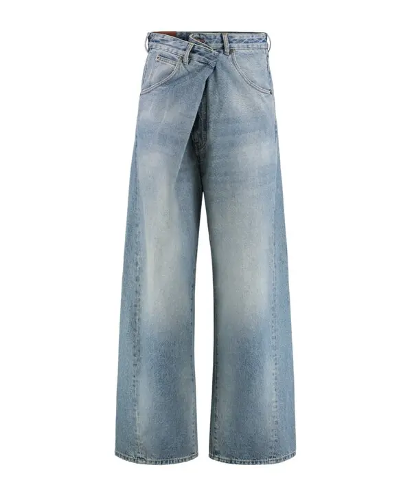 DARKPARK Asymmetric Wide-leg Jeans - Blue