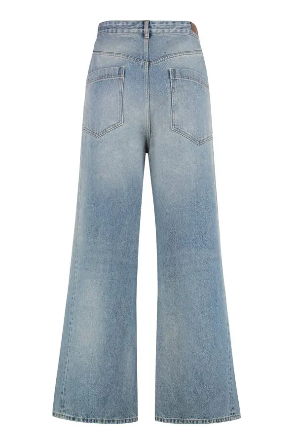 DARKPARK Asymmetric Wide-leg Jeans - Blue