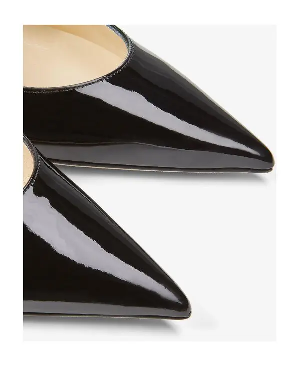 JIMMY CHOO Bing Embellished Patent Leather Mules - Black