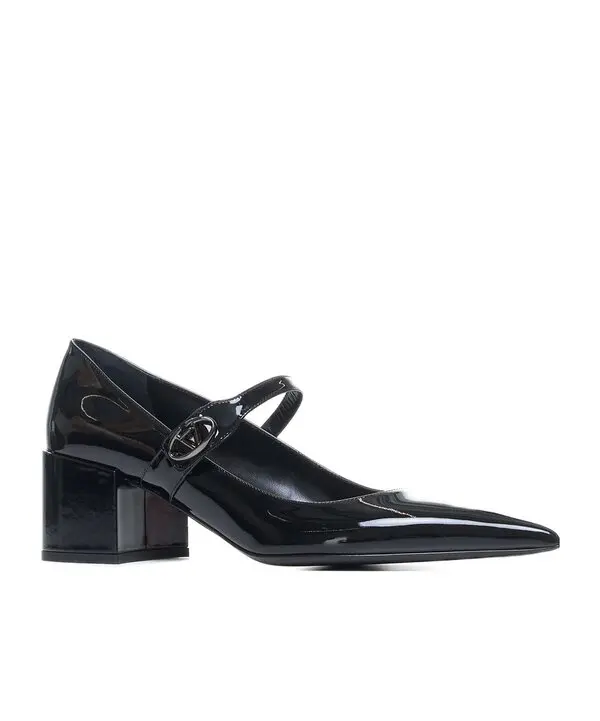 Valentino Garavani Logo Plaque Pointed Toe Pumps