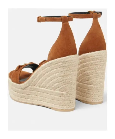 Versace Round-toe Wedge Sandals With Medusa '95 Hardware - Brown