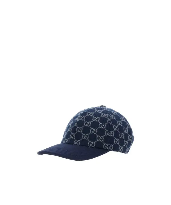 Gucci Gg Monogram Baseball Cap - Blue And Light Blue