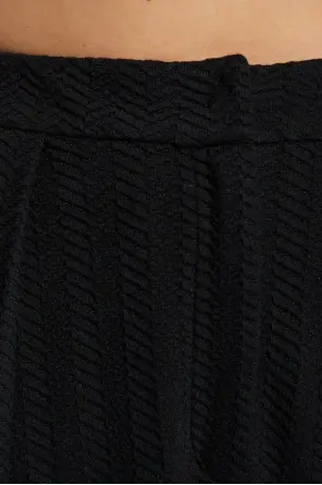Emporio Armani Tapered Herringbone Pleated Trousers