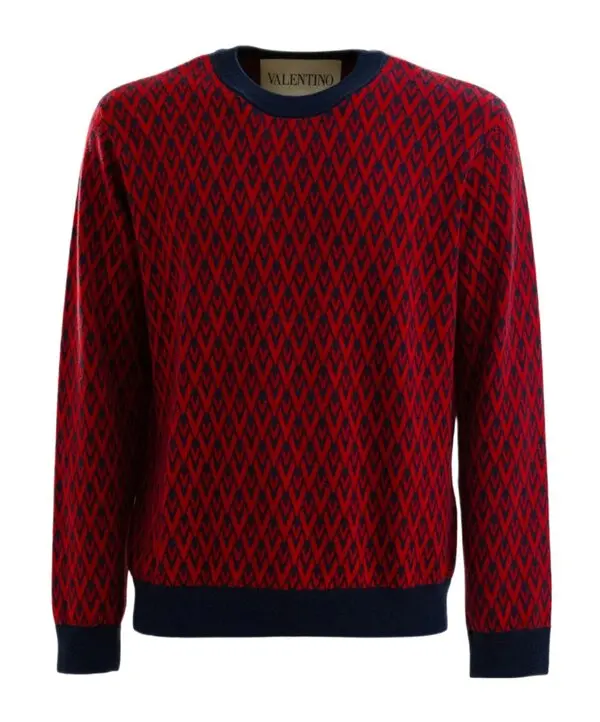 Valentino Garavani Jacquard Crewneck Jumper - Red