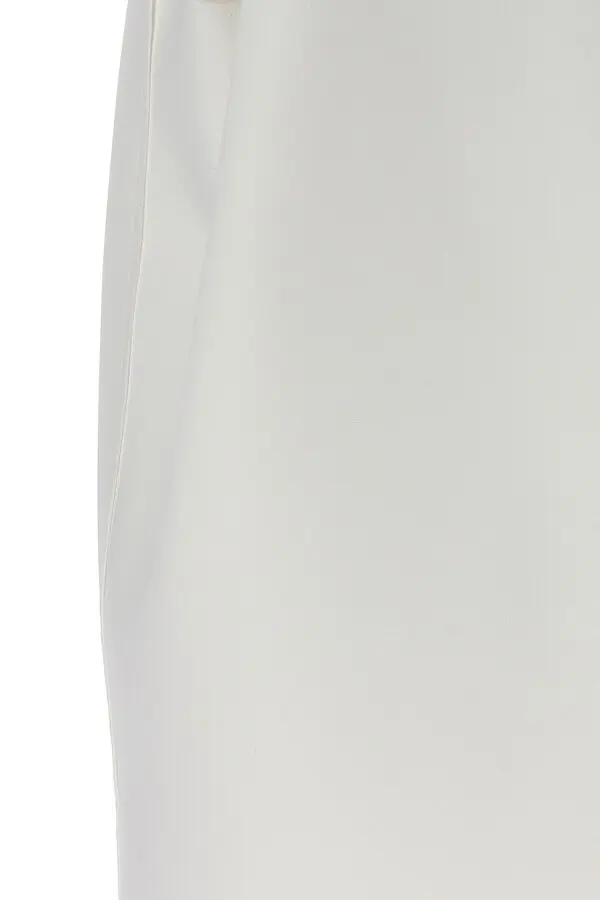 Khaite Winona Dress With Short Sleeves And Keyhole Back - Chalk