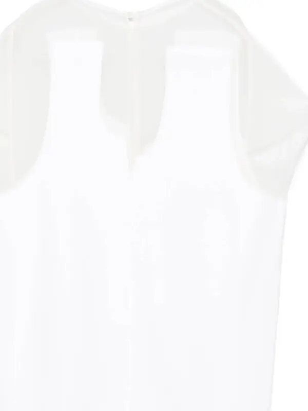 Khaite Winona Dress With Short Sleeves And Keyhole Back - Chalk