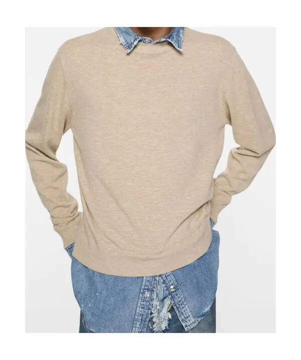 Acne Studios Layered V-neck Sweater With Denim Collar