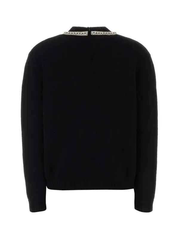 Valentino Garavani V-neck Jumper With Bow Embellishment