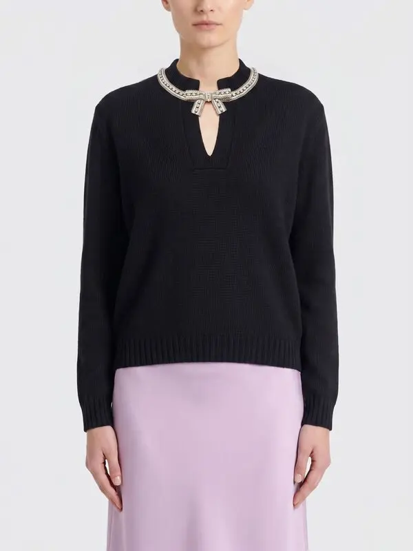 Valentino Garavani V-neck Jumper With Bow Embellishment