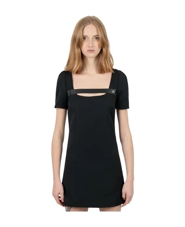 COURREGES Logo Dress - Black