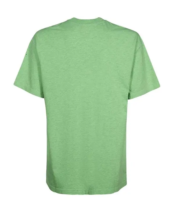 MSGM Logo Embroidered Crewneck T-shirt - Green