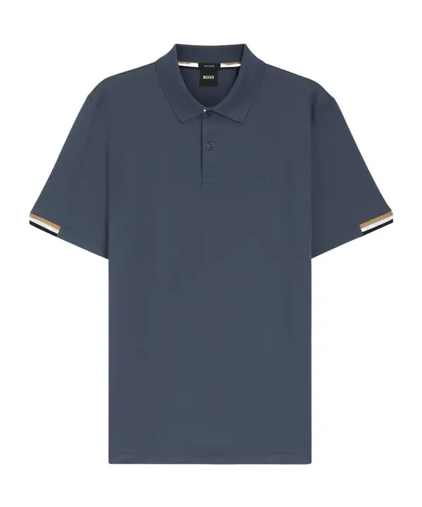 Hugo Boss Rubberized Logo Regular-fit Polo Shirt - Blue